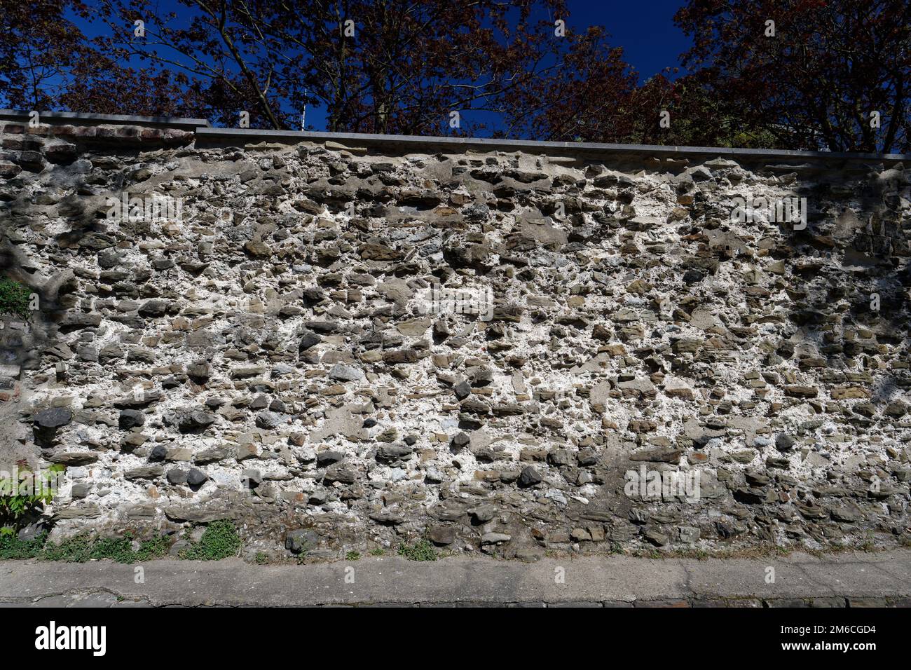 preserved part of the ancient roman city wall from the 1st century in ...