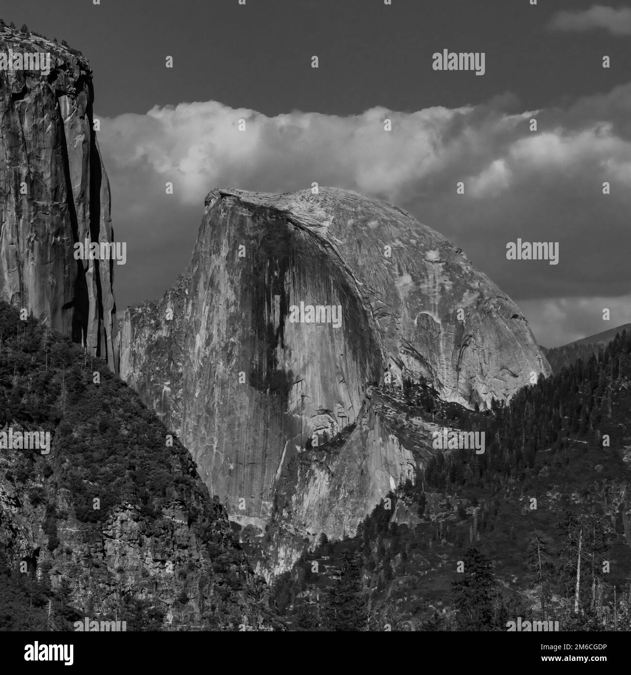 Gray Scale of Half Dome Formation from Yosemite Point on summer ...