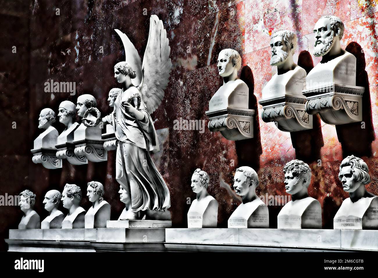 Group of busts in the Valhalla, Danube Valley, Bavaria, Germany Stock ...