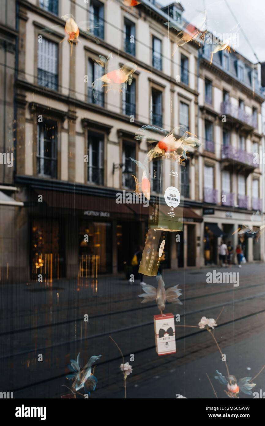 Strasbourg, France - Sep 9, 2022: colibri birds holding Reck Cafe for ...