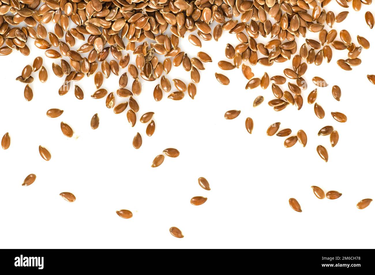 Crushed, milled flax, linen seeds isolated on white background, top view Stock Photo - Alamy
