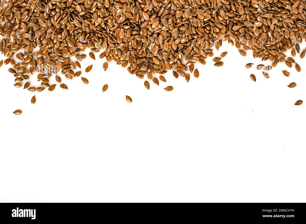 Crushed, milled flax, linen seeds isolated on white background, top view Stock Photo - Alamy