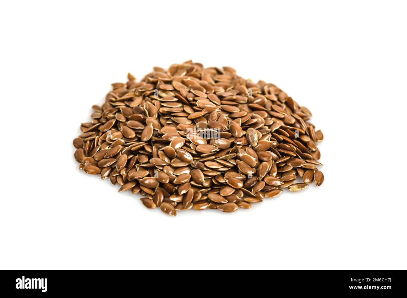 Pile of flax seeds isolated on white background close-up, top view Stock Photo - Alamy