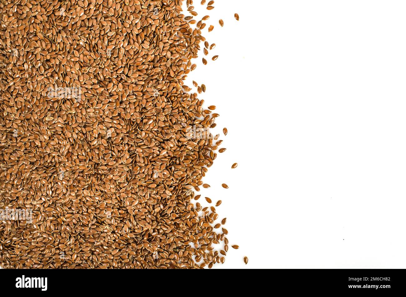 Crushed, milled flax, linen seeds isolated on white background, top view Stock Photo - Alamy