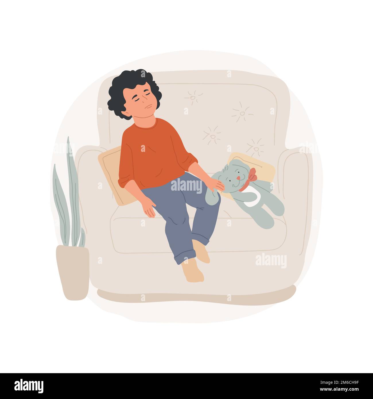 Sleepiness isolated cartoon vector illustration. Sleepy little kid with ...