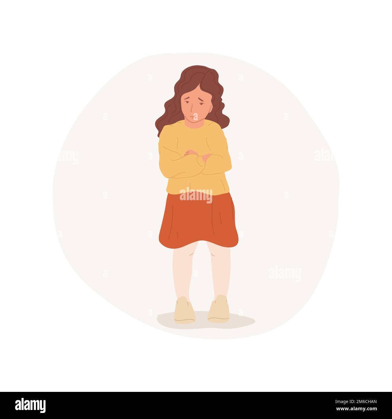Resentment isolated cartoon vector illustration. Offended girl standing ...