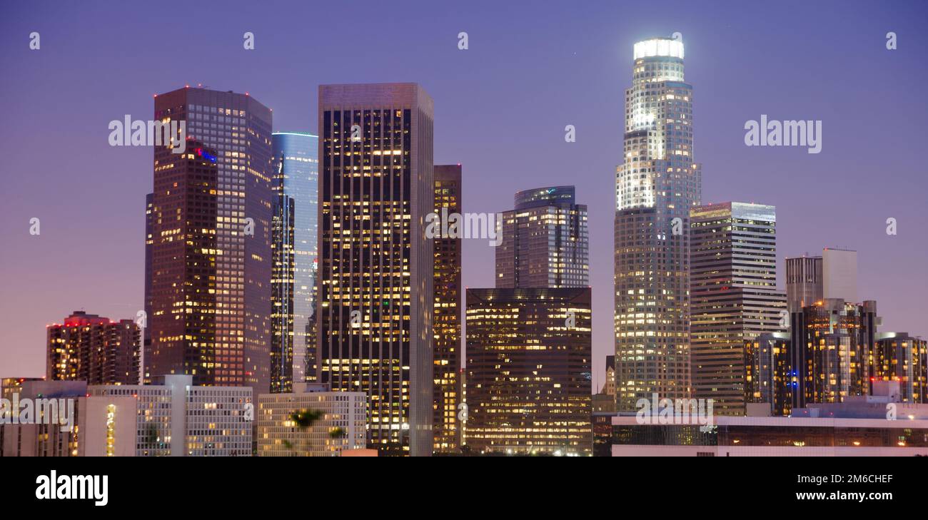 Tight View Highest Buildings Downtown Los Angeles California Stock ...