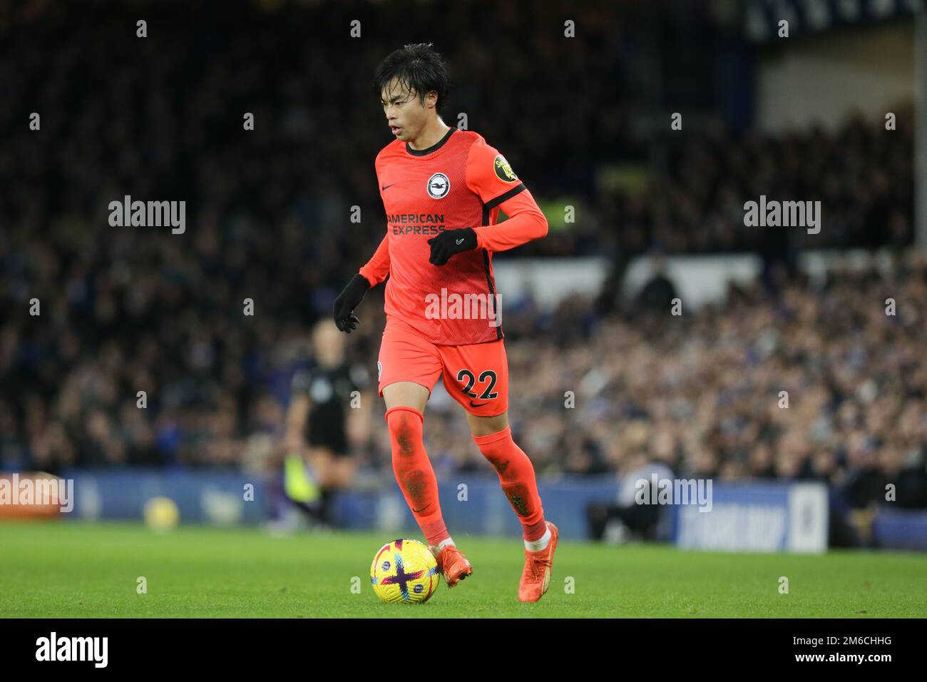 Kaoru Mitoma #22 of Brighton & Hove Albion in possession during the ... Kaoru Mitoma #22 of Brighton & Hove Albion in possession during the ...