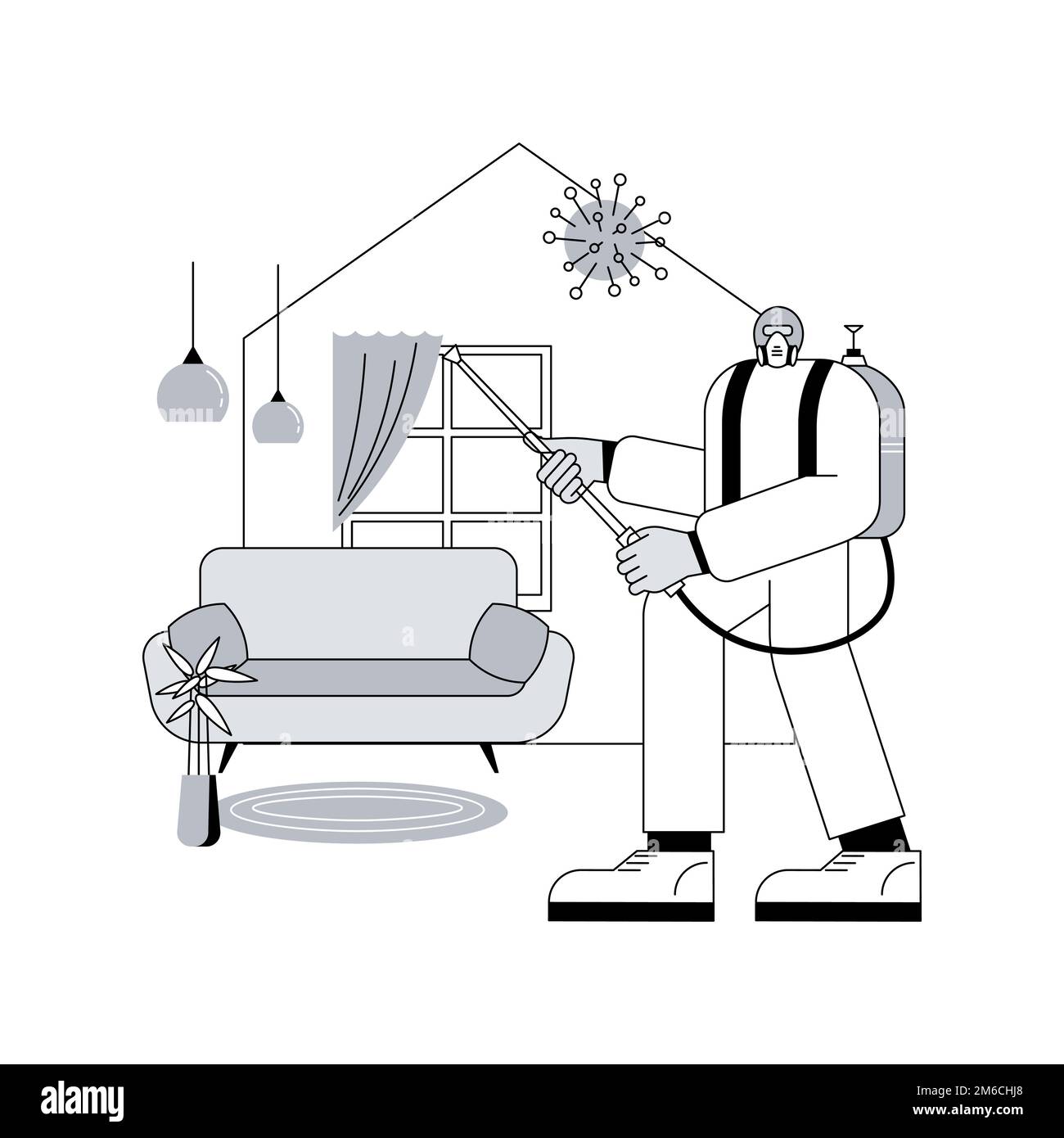 Home sterilization services abstract concept vector illustration. House ...