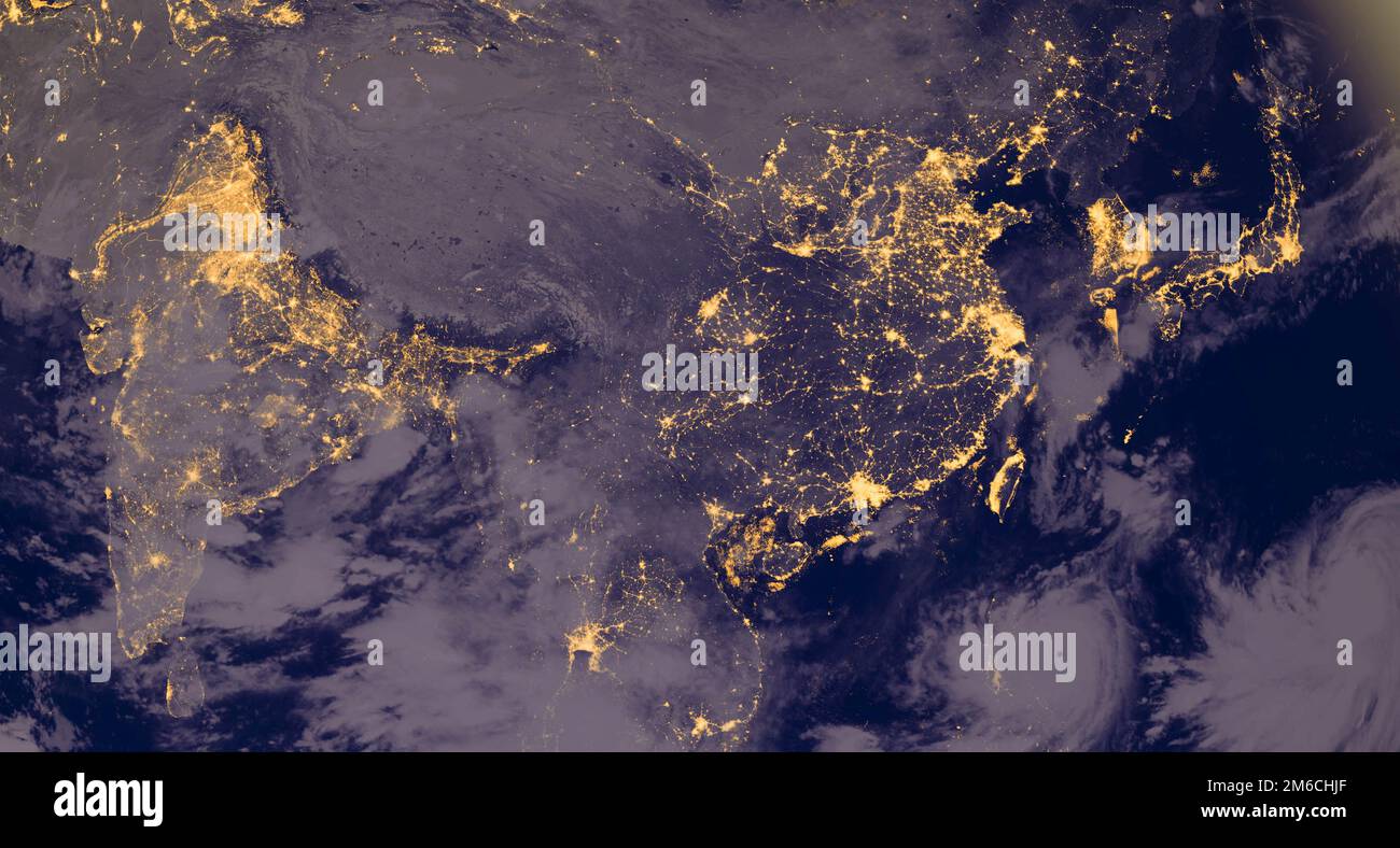 India night view from space hi-res stock photography and images - Alamy