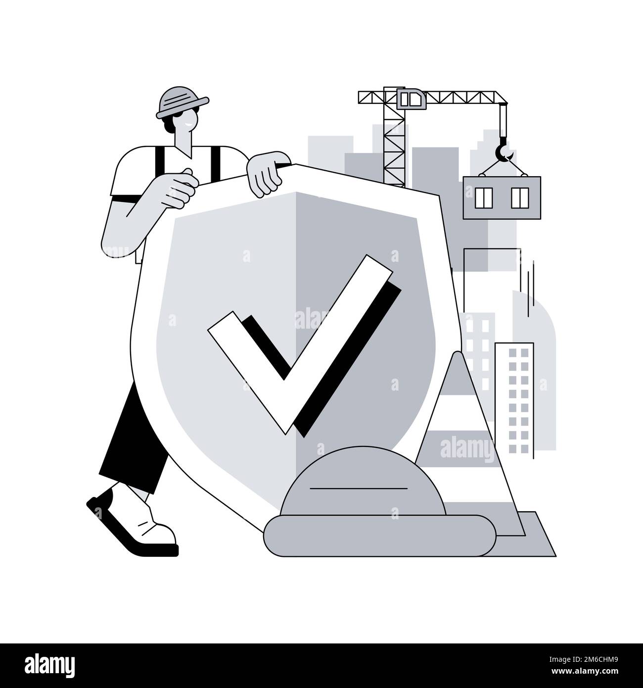 Building safety abstract concept vector illustration. Construction site ...