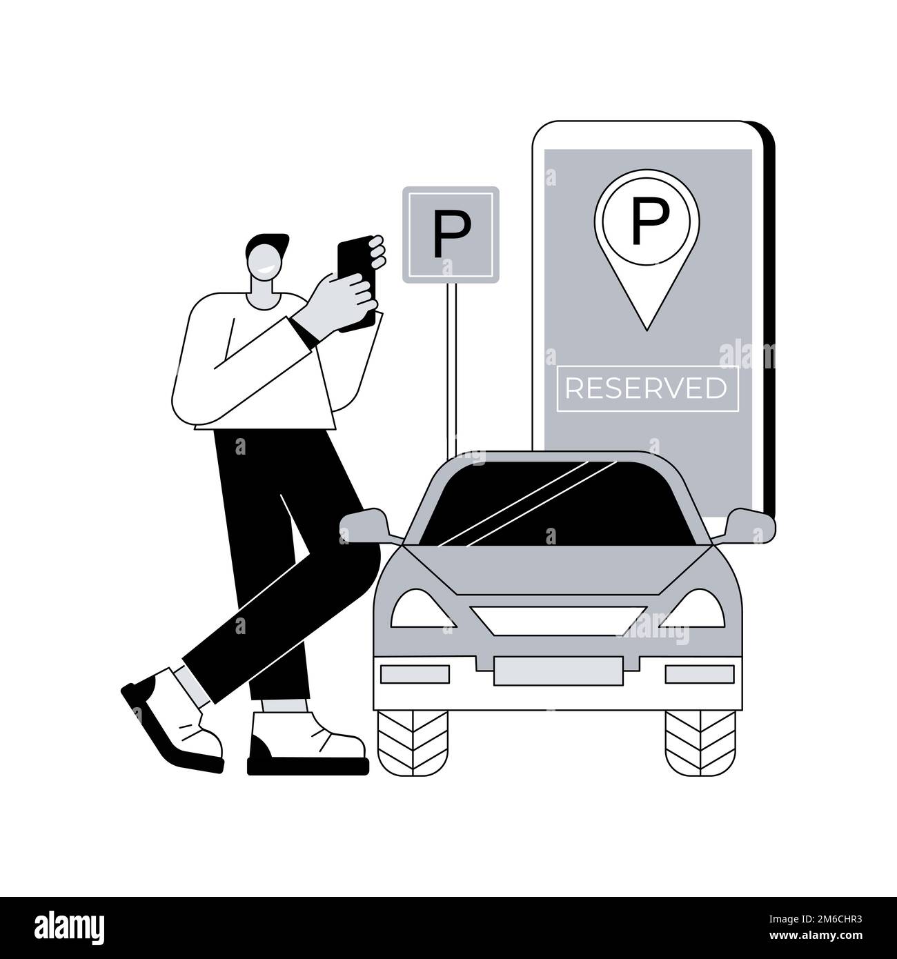 Reserve parking space for curbside pickup abstract concept vector ...