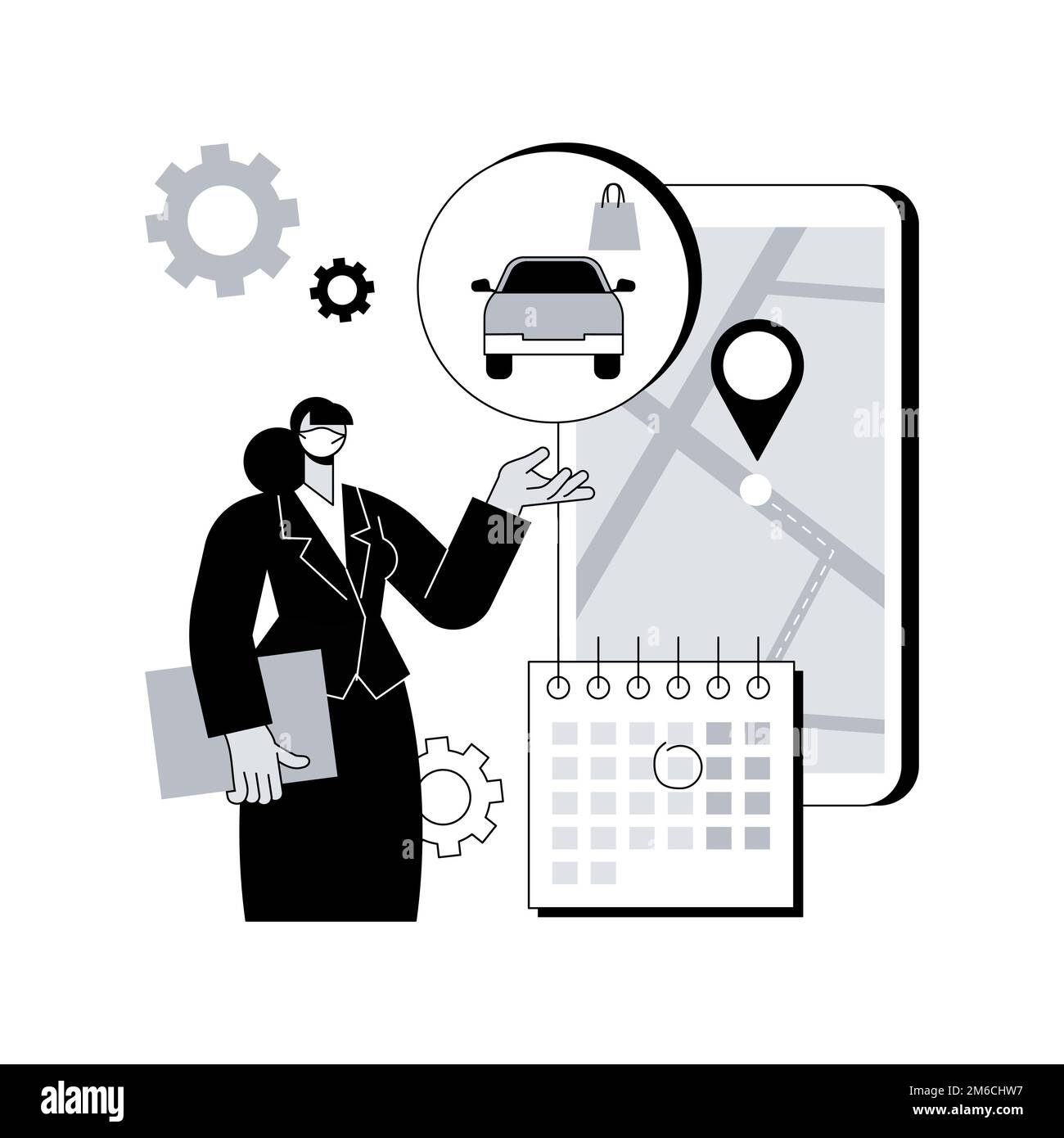 Set quick and efficient pickup service abstract concept vector ...