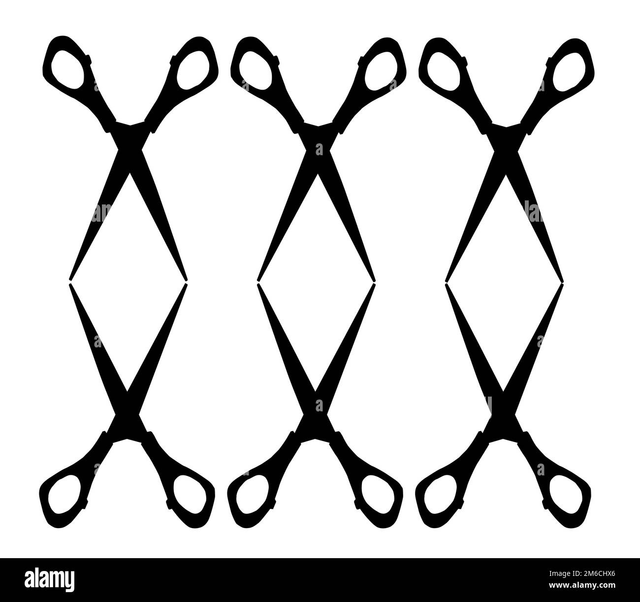 Silhouette of scissors with the blades separated on white background ...