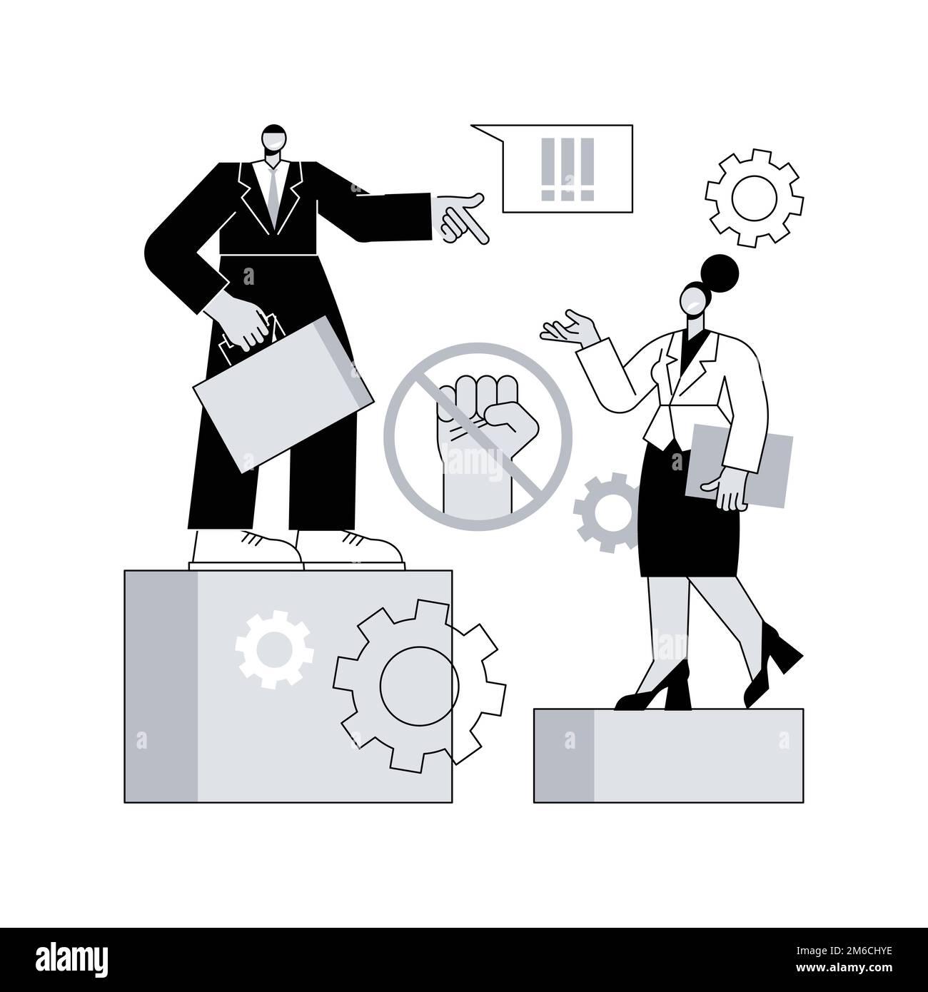 Racial discrimination abstract concept vector illustration. Discrimination based on skin colour ...