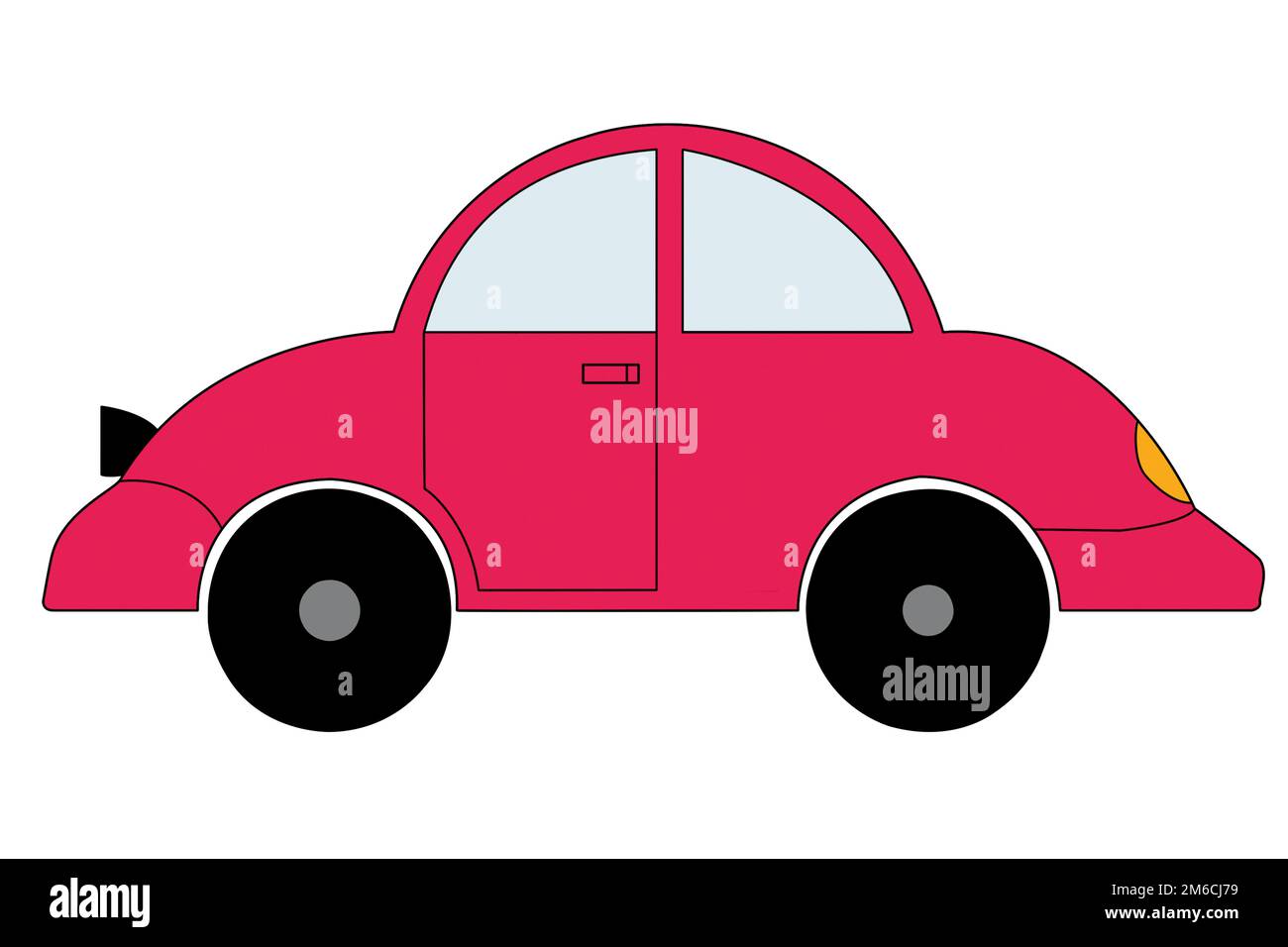 Passenger car red color on a white background Stock Photo - Alamy