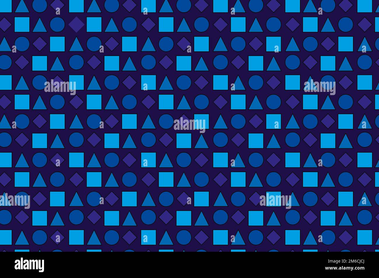 Seamless pattern of geometric shapes of different shapes in blue tones ...
