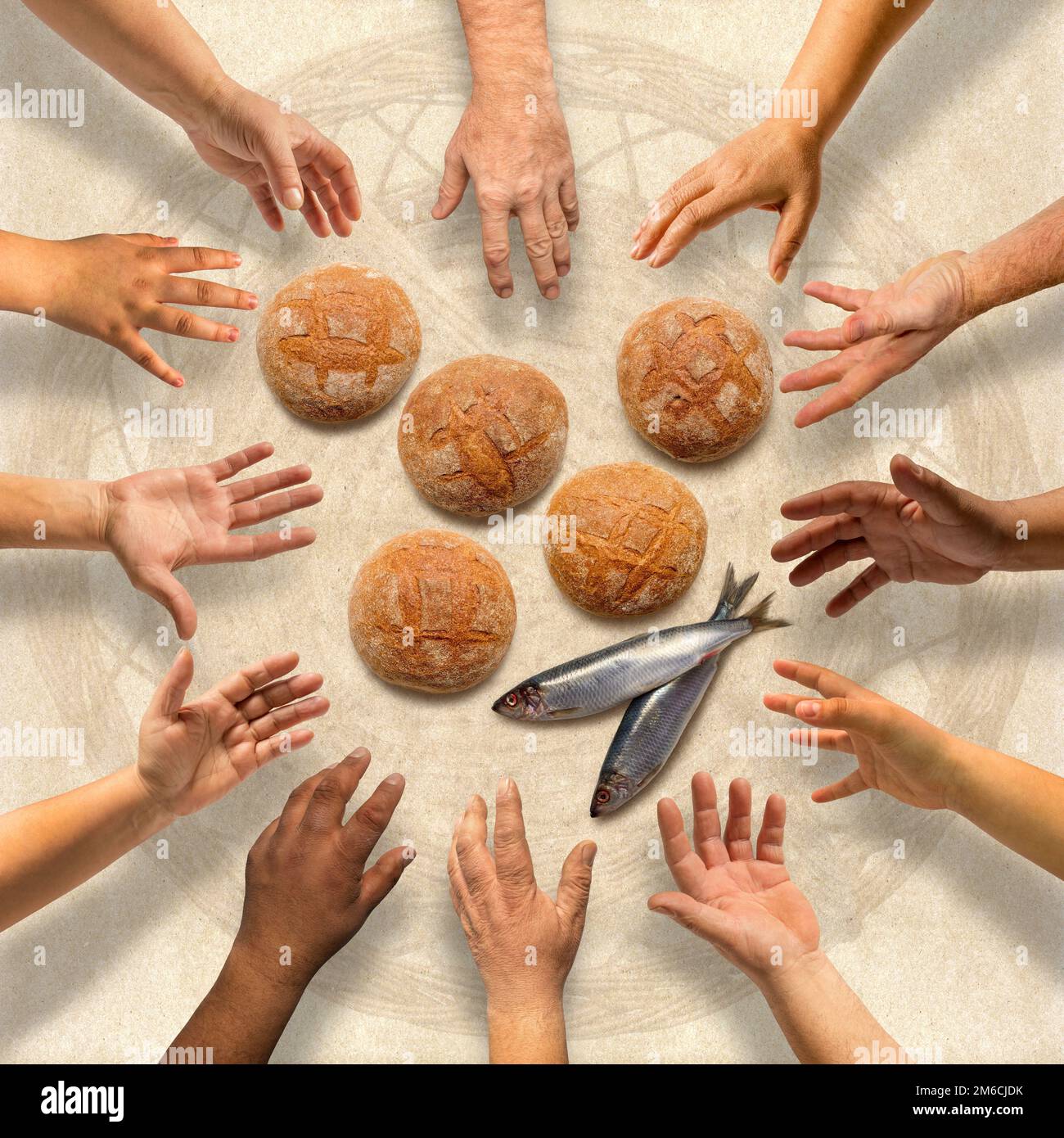 Miracle five loaves two hi-res stock photography and images - Alamy