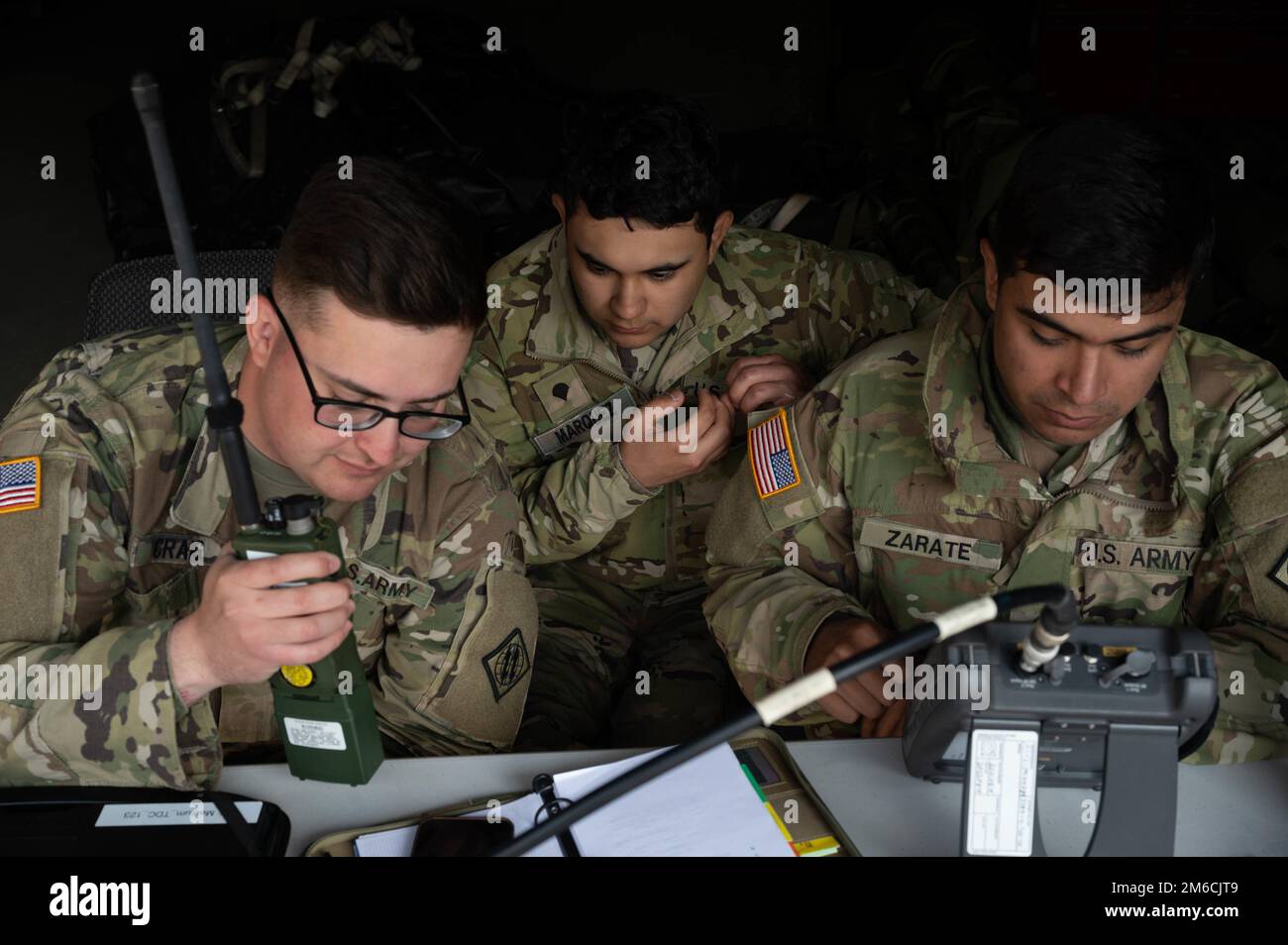 U.S. Army soldiers from the 44th Expeditionary Signal Battalion ...