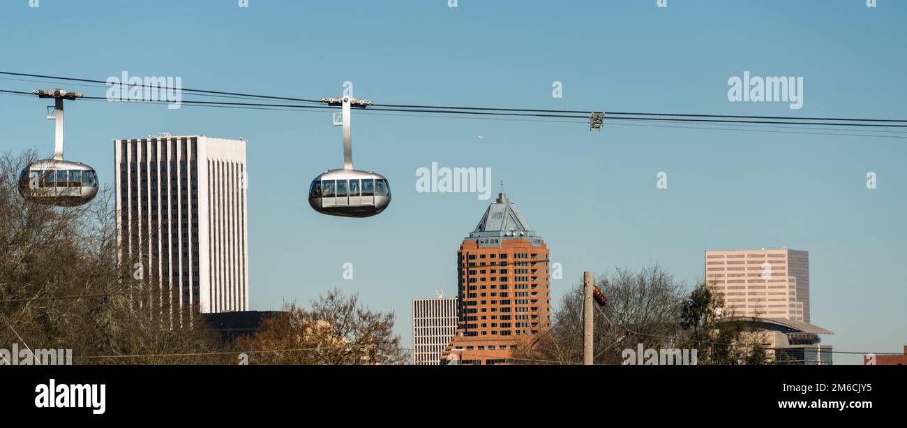 Aerial Tramway Portland Oregon Downtown City Skyline Cable Cars Stock ...