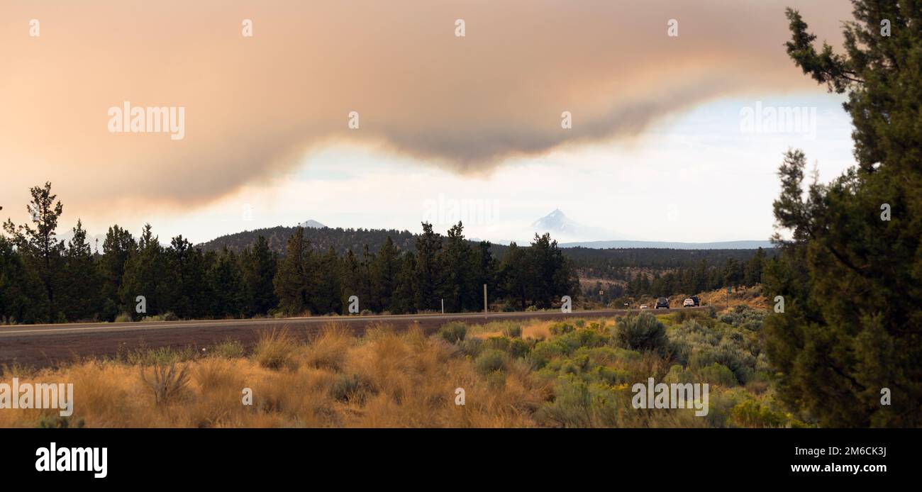 Long Panoramic Cascade Mountain Range Forest Wildfire Stock Photo - Alamy
