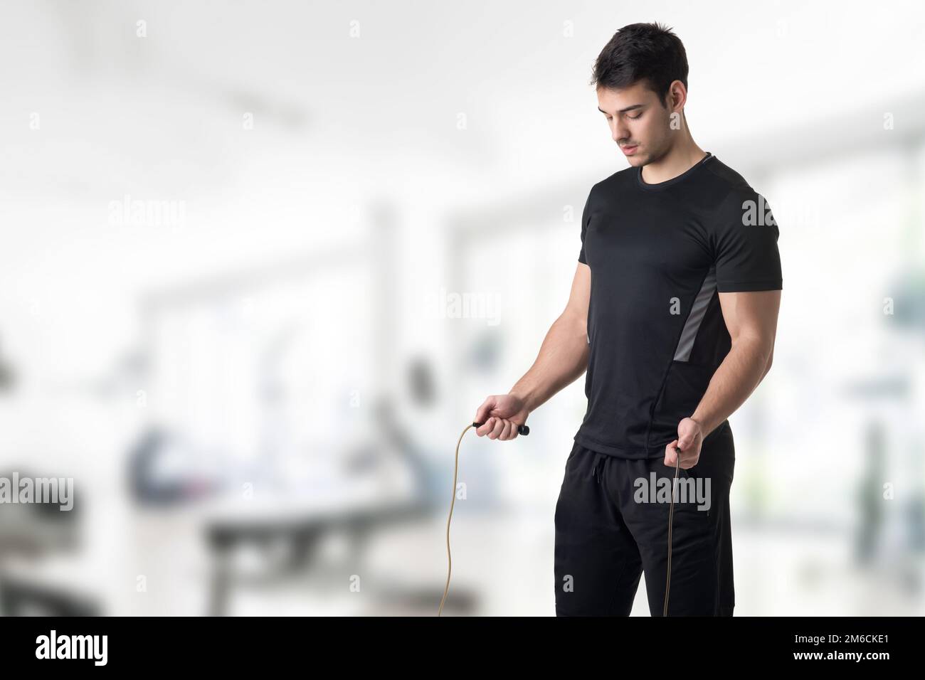 Fit Male Jumping Rope Stock Photo - Alamy