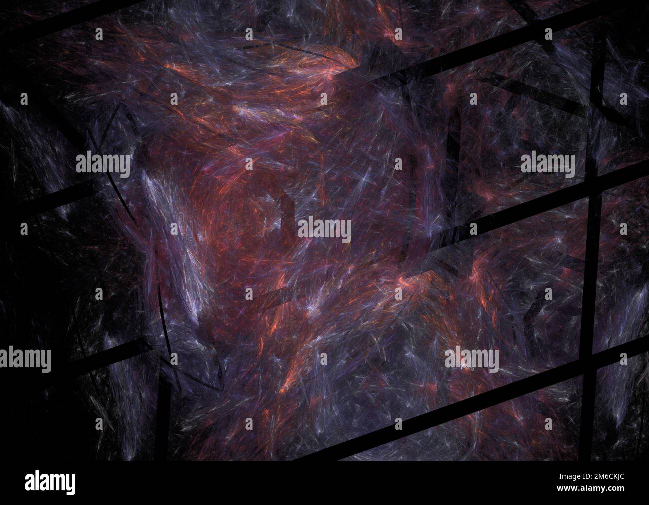 Abstract chaos fractal with lines on the dark background Stock Photo ...