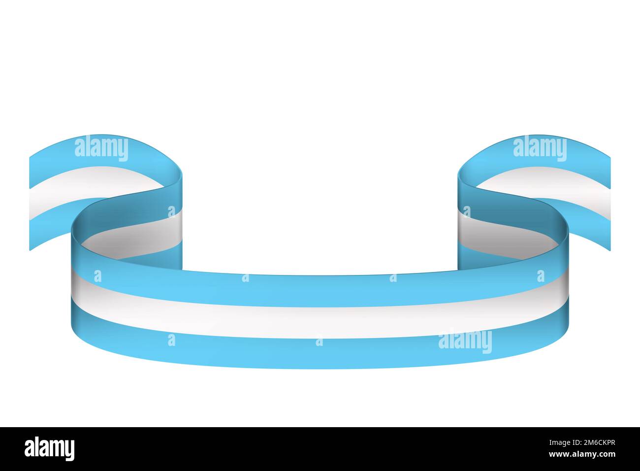 Ribbon in colors of Argentina flag on white background with place for ...