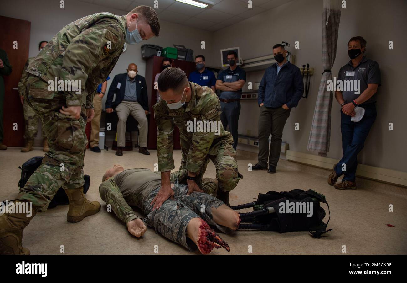 A group of civic leader from the Tampa Bay area observe service members ...