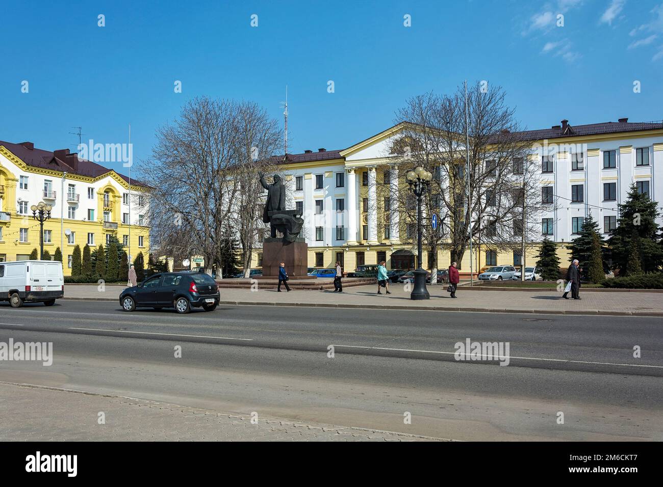 Monument to Lenin in the Central square (Borisov, Minsk region, Belarus ...