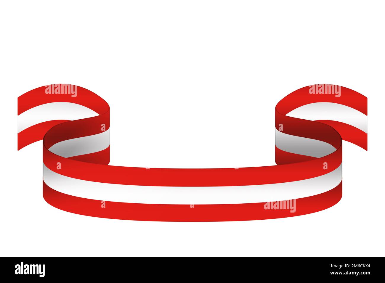 Ribbon in colors of Austria flag on white background with place for ...