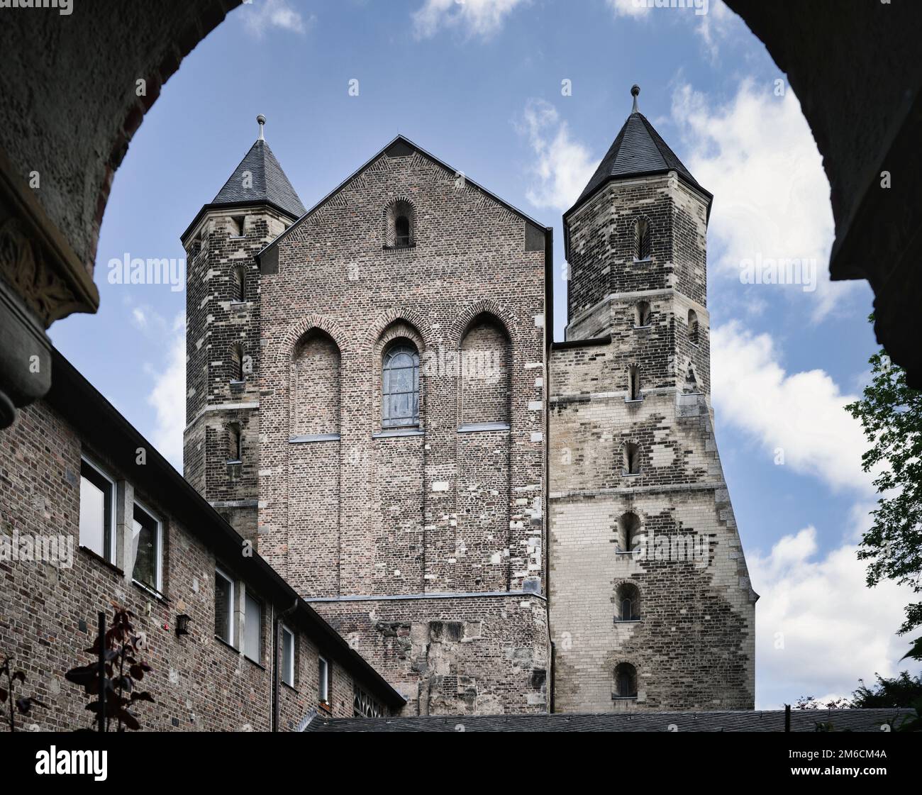 west facade of the early 8th century Romanesque church St Maria im ...