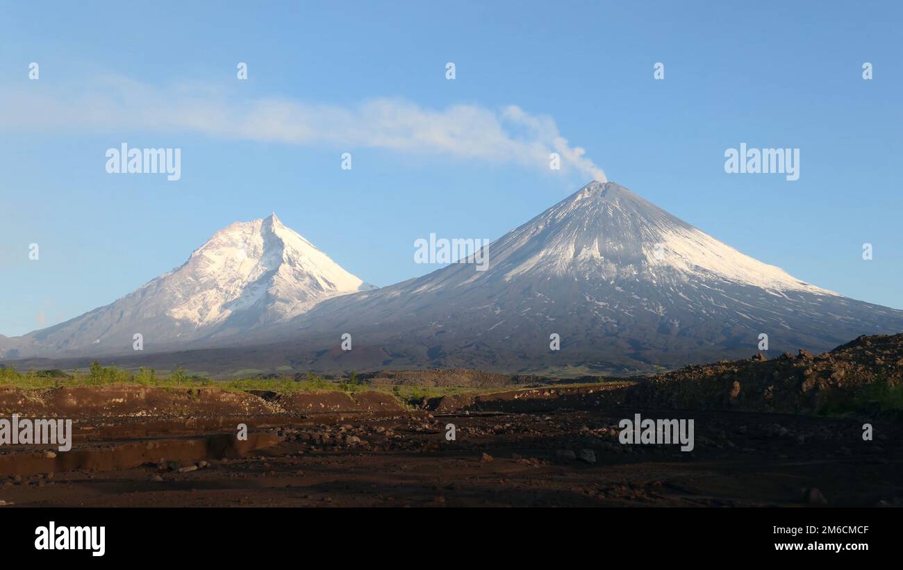 The Kamchatka volcano. Klyuchevskaya hill. The nature of Kamchatka ...