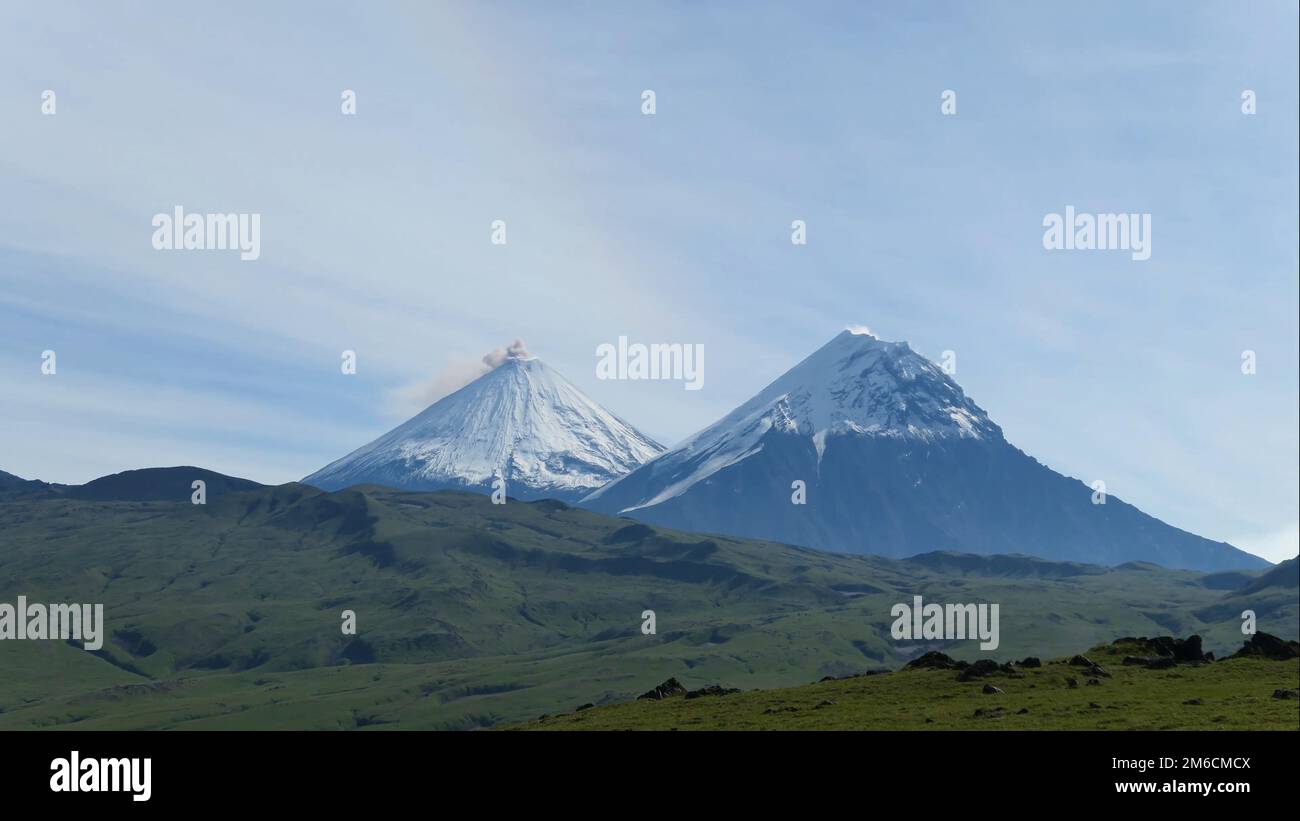 The Kamchatka volcano. Klyuchevskaya hill. The nature of Kamchatka ...