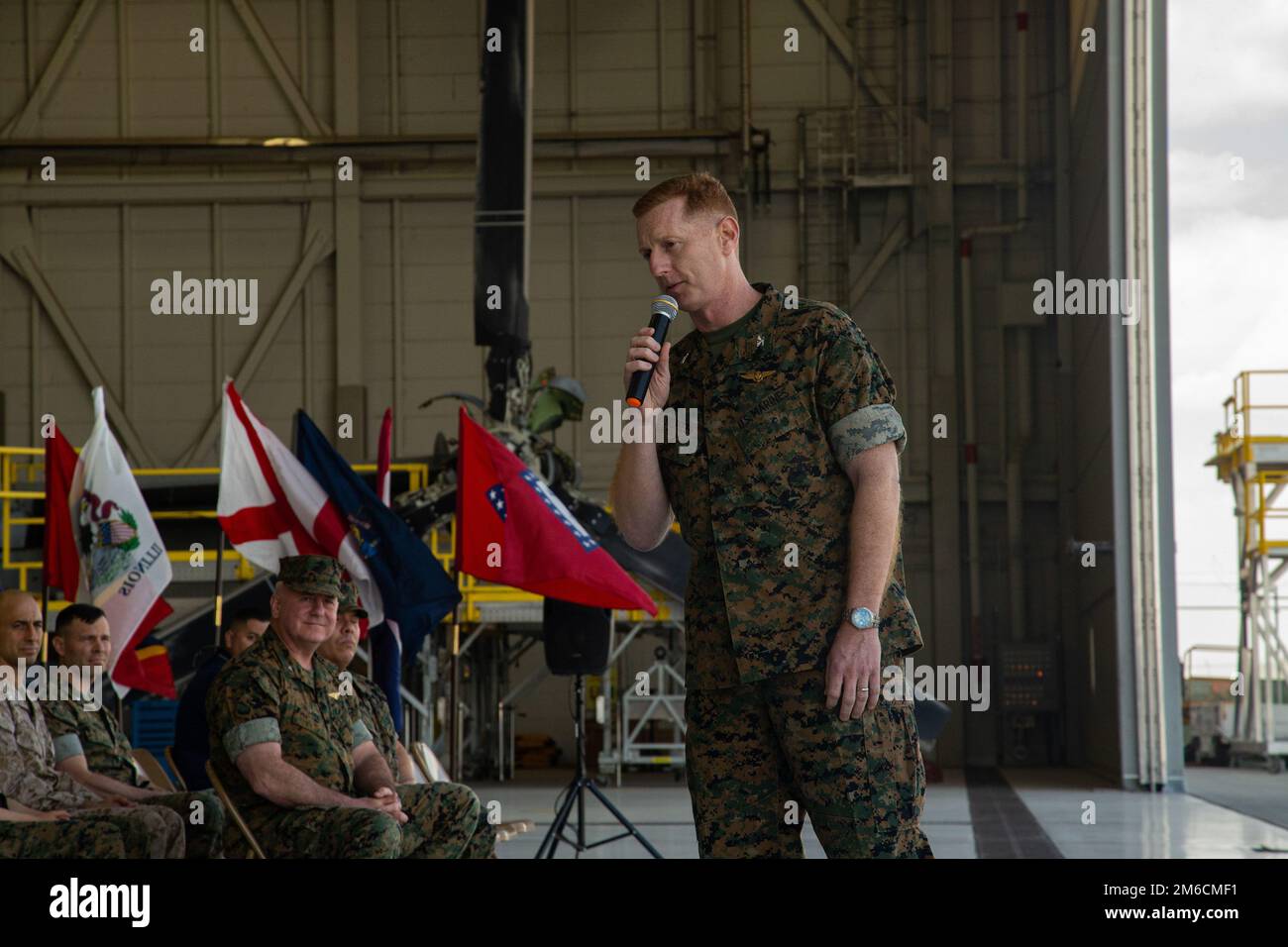 U.S. Marine Corps Col. Charles Del Pizzo III speaks during the ...