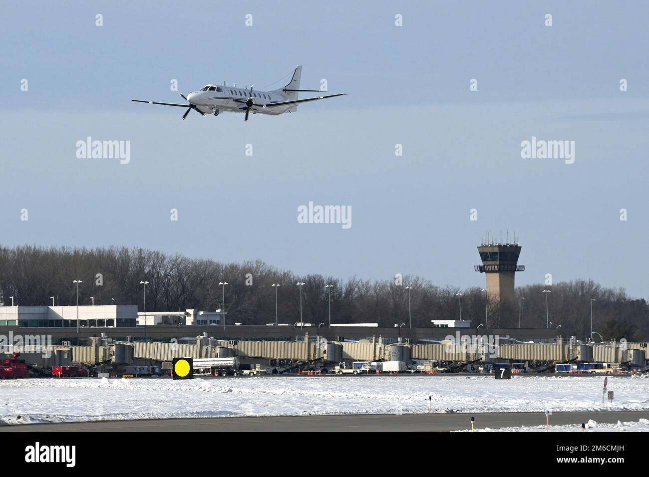 The Wisconsin Air National Guard's RC-26B reconnaissance aircraft makes ...