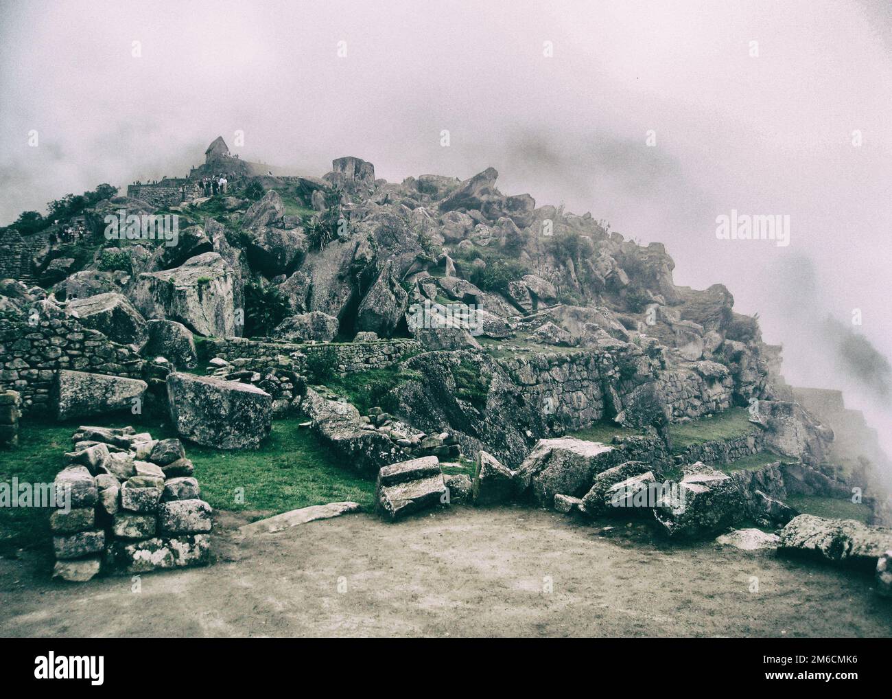 Stone ancient ruins along the Inca Trail to Machu Picchu in Peru Stock ...
