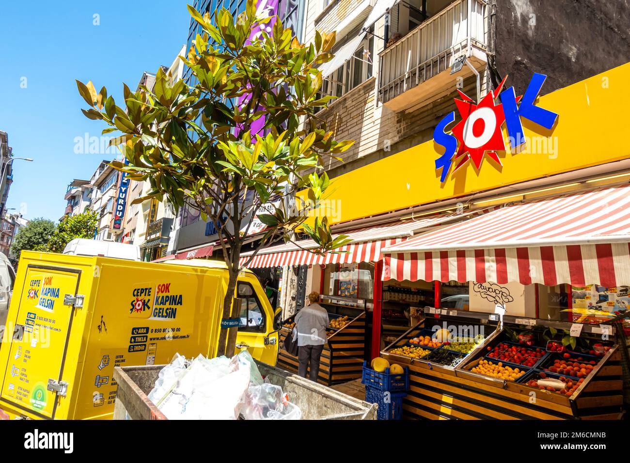 Chain retail store Istanbul. SOK supermarket, popular market known for ...