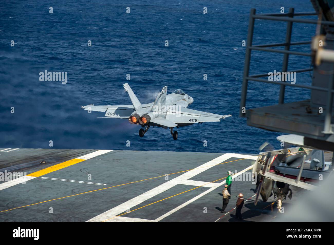 230102-N-XK462-1065 PHILIPPINE SEA (Jan. 2, 2023) An F/A-18E Super Hornet from the “Blue ...
