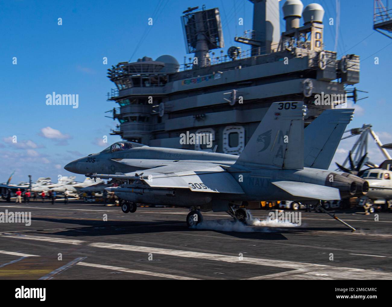 230102-N-MH015-1149 PHILIPPINE SEA (Jan. 2, 2023) An F/A-18E Super Hornet from the “Kestrels” of ...