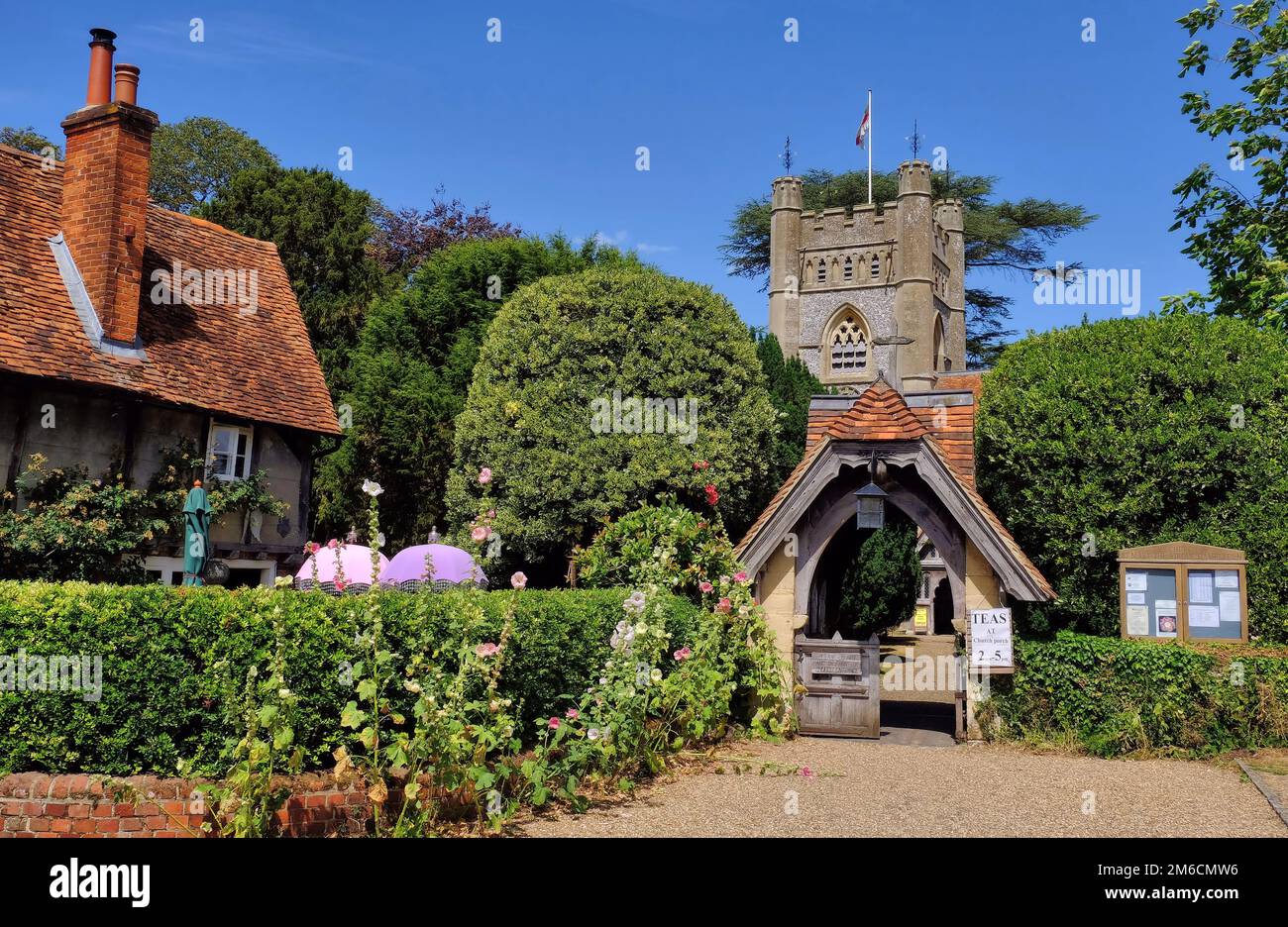 Hambleden: St Mary the Virgin Church with lychgate entrance to ...