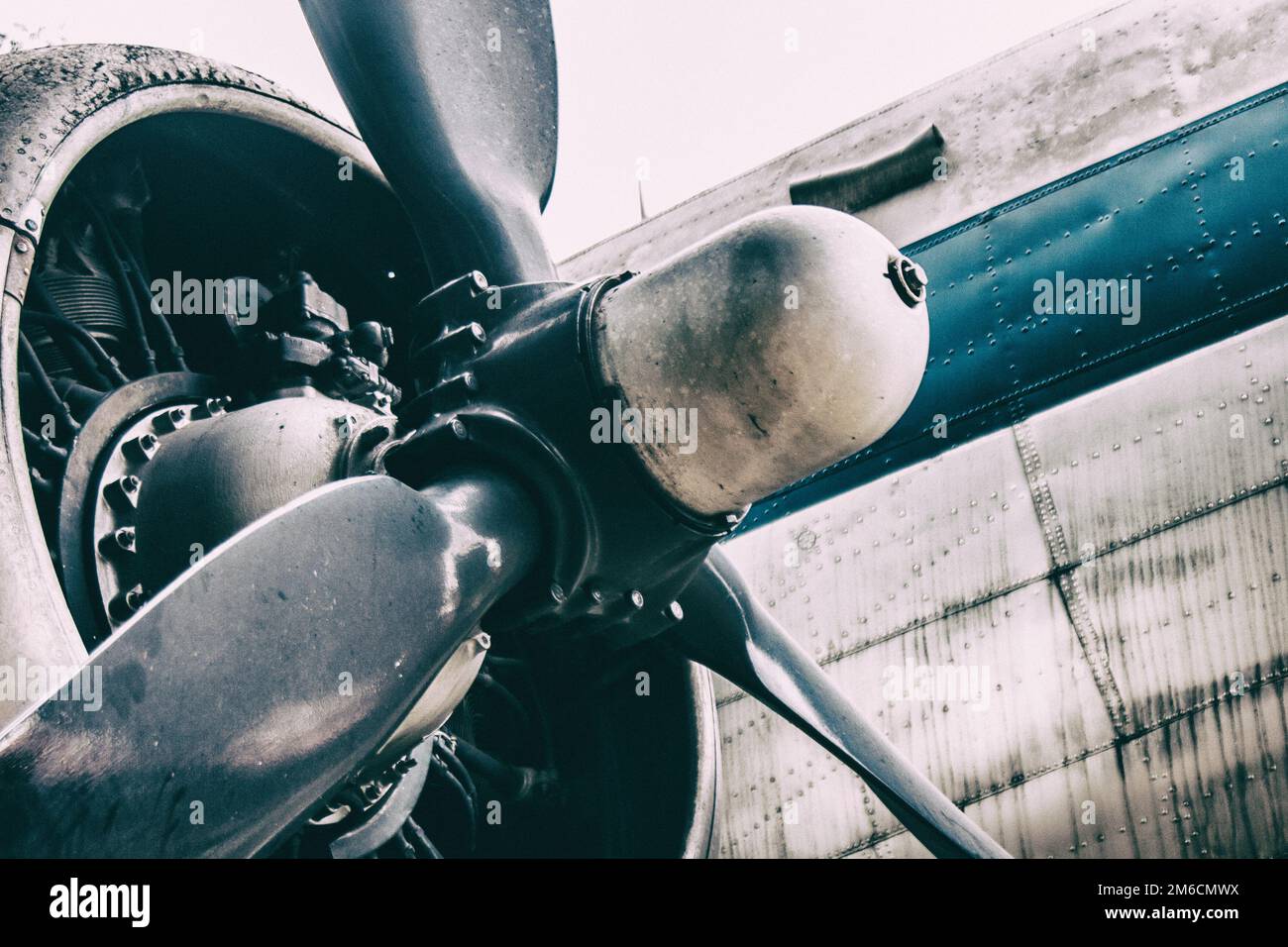 Background of a propeller of classic metal plane Stock Photo - Alamy
