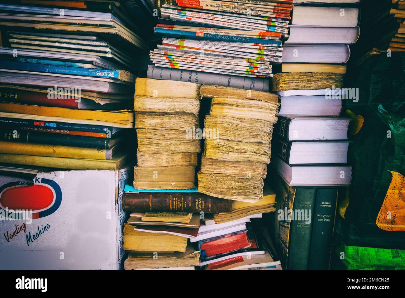 Piles of old books of a street library Stock Photo - Alamy