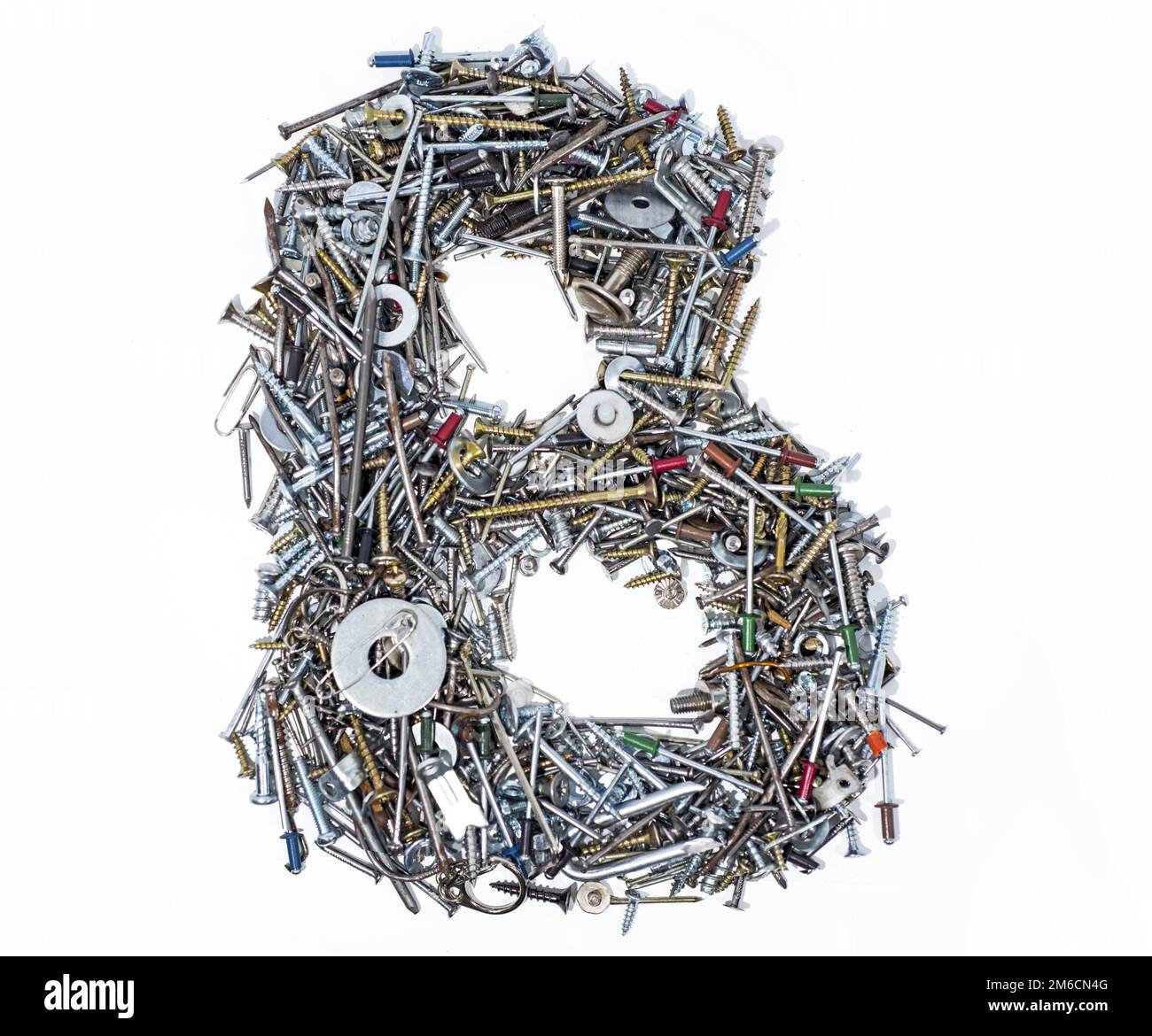 A lot of cogs, screws, bolts and moods on a white background Stock ...