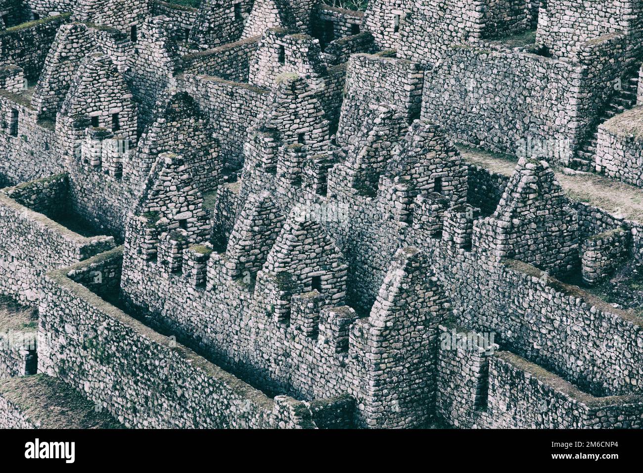 Stone ancient ruins of a city on the Inca Trail, Peru Stock Photo - Alamy