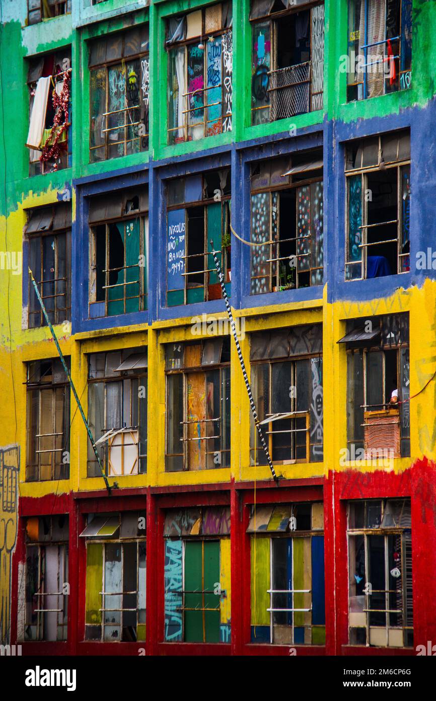 Old concrete and colorful residential building Stock Photo - Alamy