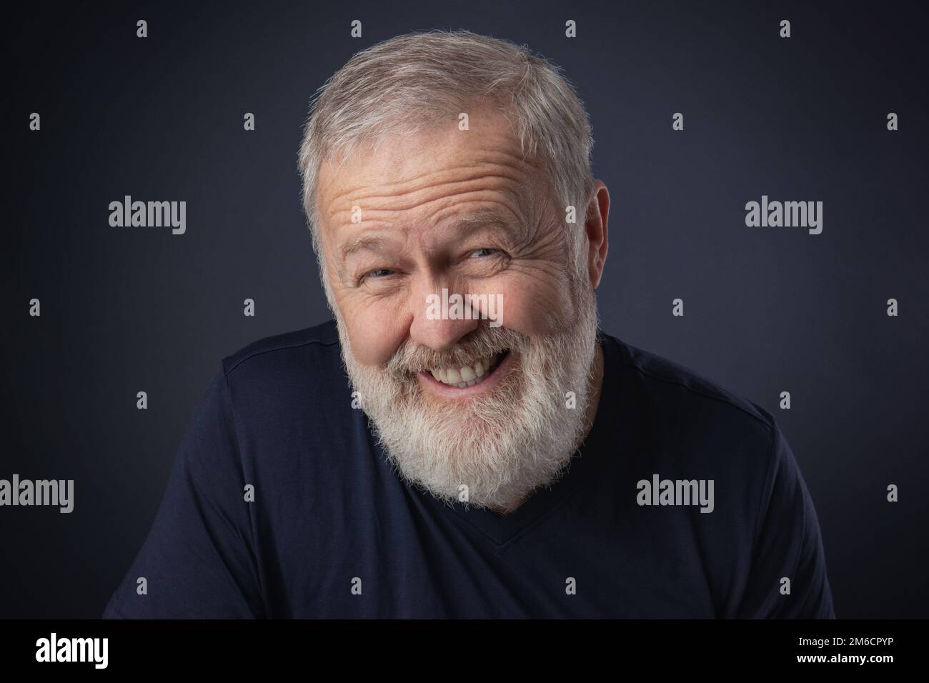 Old man portrait smiling fake Stock Photo - Alamy