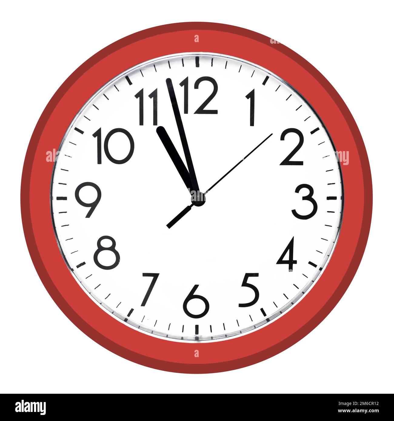 White wall clock. Isolated on white background Stock Photo - Alamy