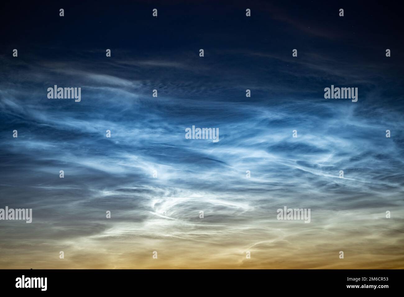 Silver clouds in the night sky in Russia Stock Photo - Alamy