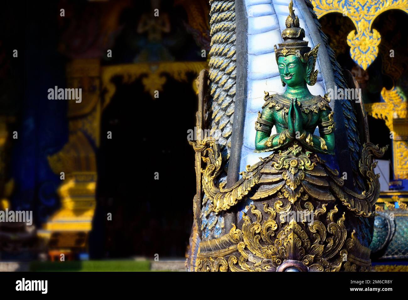 Wat Rong Suea Ten, Temple of the Dancing Tiger,white statue of buddha ...